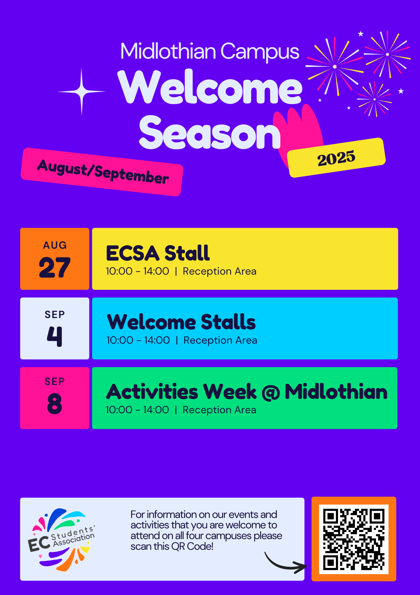 Welcome Season 2025 | Edinburgh College Students' Association